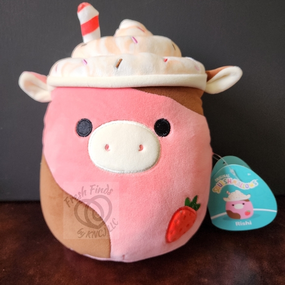 Squishmallows | Toys | Squishmallows Rishi The Strawberry Milkshake Cow ...
